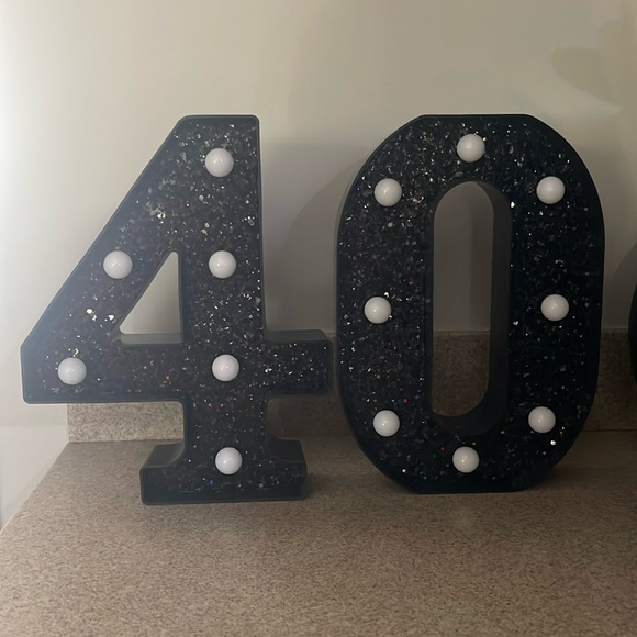 Party Supplies | Table Top Glitter Black Light Up Numbers | Poshmark